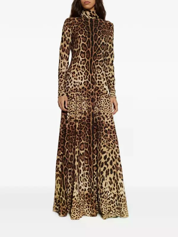 Dolce & Gabbana Leopard-print Maxi Wrap Dress
