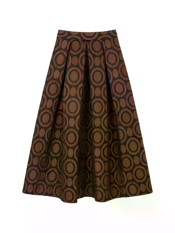 LUNATICA MILANO Zenith Jacquard Midi Skirt - Brown