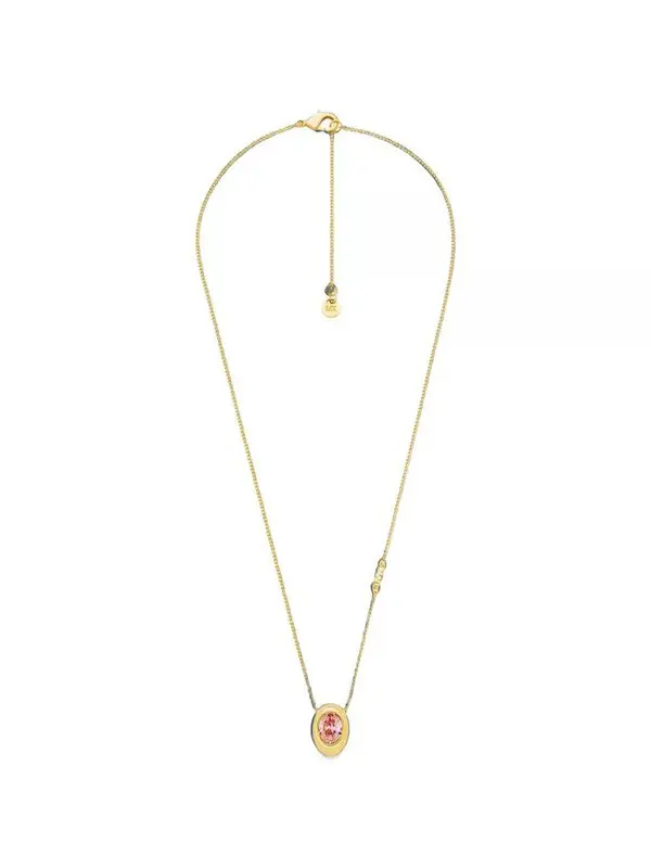 Michael Kors Crystal-pendant Curb-chain Necklace - Gold