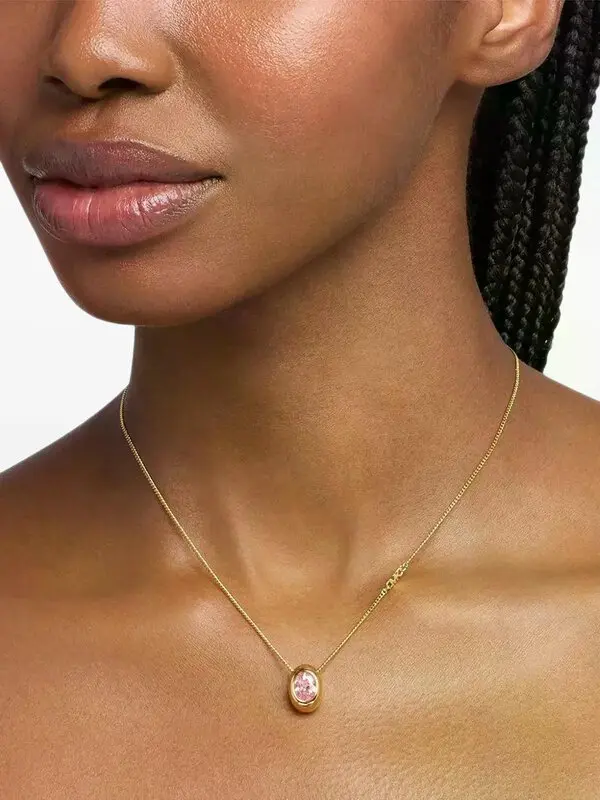 Michael Kors Crystal-pendant Curb-chain Necklace