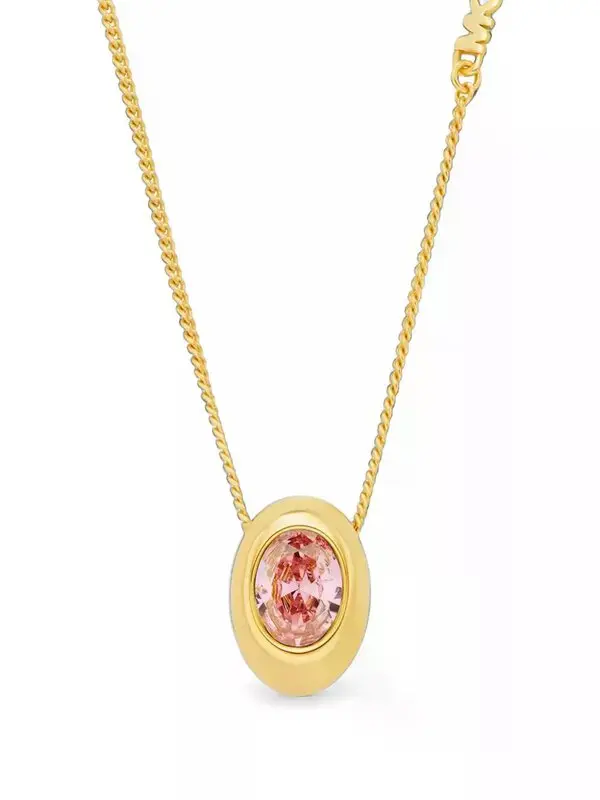 Michael Kors Crystal-pendant Curb-chain Necklace