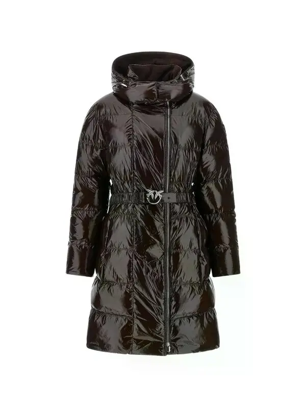 Pinko Love Birds Buckle Down Coat - Brown
