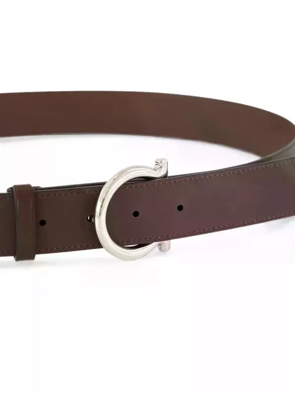 FERRAGAMO Gancini Buckle Leather Belt
