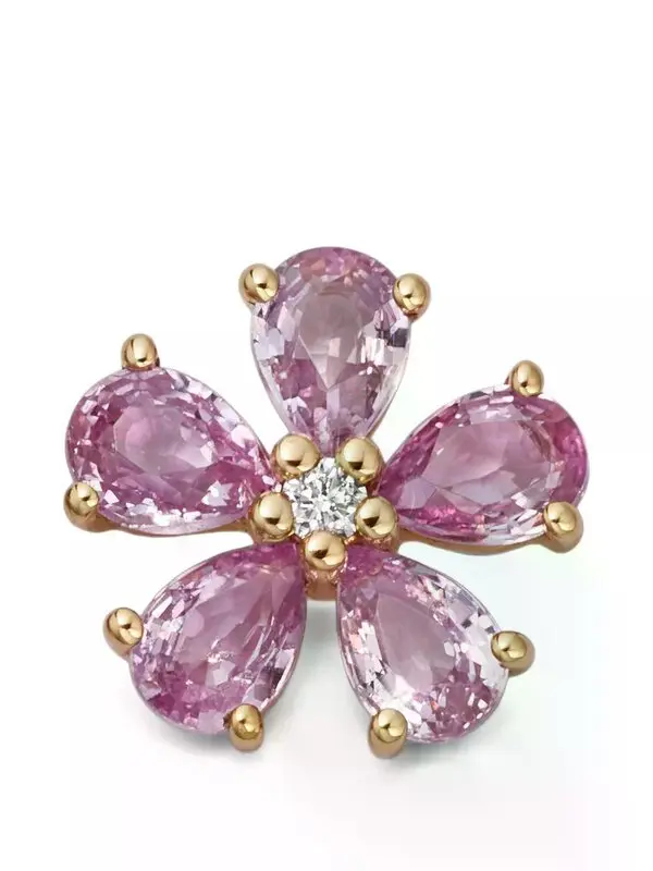Loquet Pink Sapphire And Diamond Blossom Charm