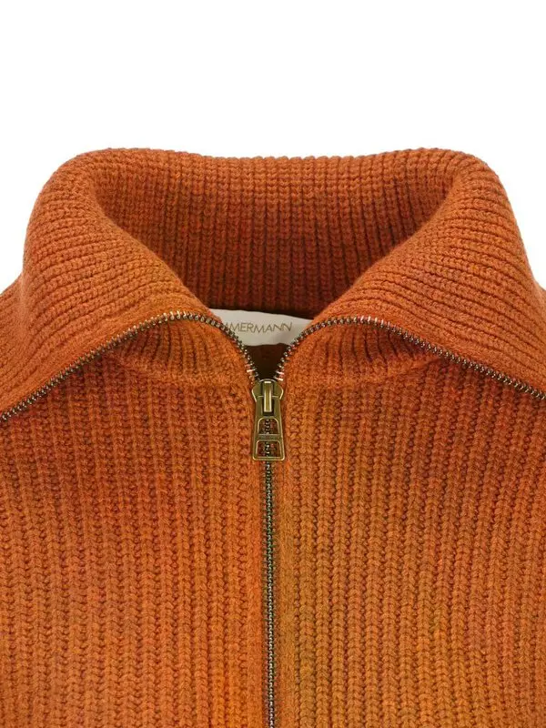Zimmermann Zip-up Ribbed-knit Sweater