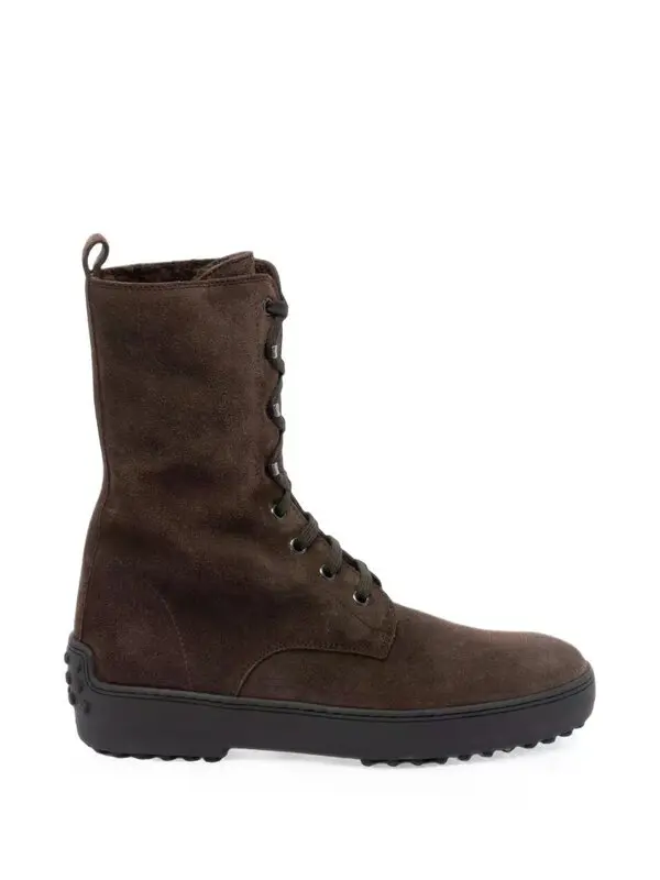 TOD'S Winter Gommino Ankle Boots In Suede - Brown