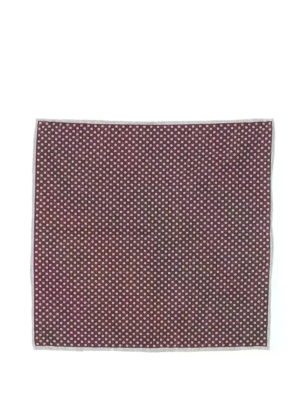 Eleventy Geometric-print Pocket Square - Red