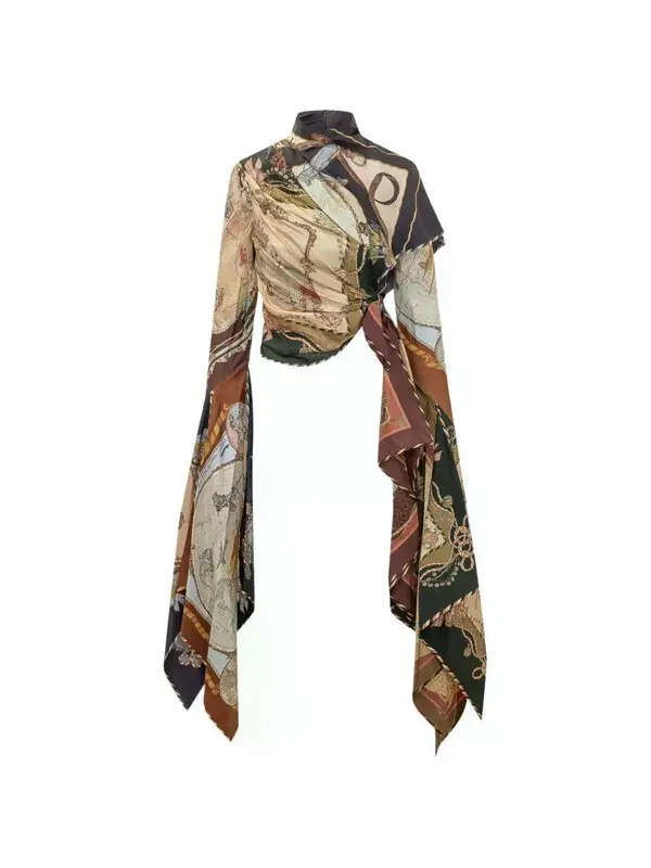 Zimmermann Valiant Draped Blouse - Brown