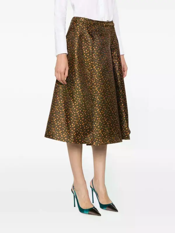 Prada Floral Jacquard Midi Skirt