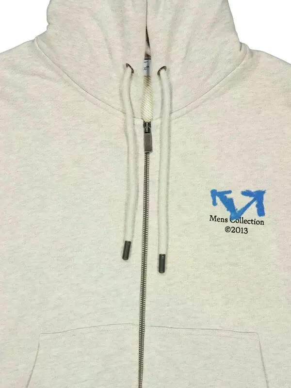 Off-White Logo-print Zip-up Hoodie
