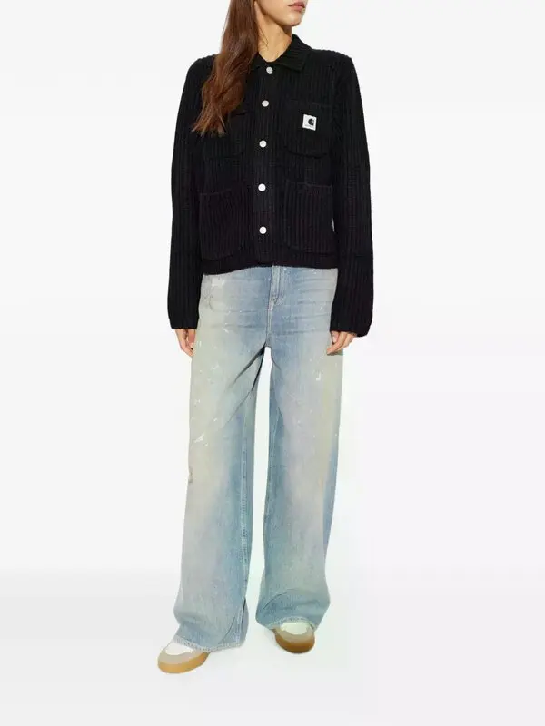 Carhartt Work In Progress Michigan Ribbed-knit Cardigan - Black