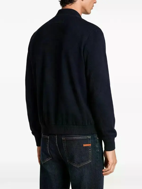 Zegna Ribbed-trim Bomber Jacket