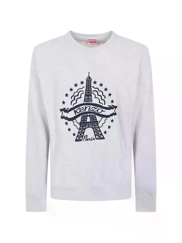 Kenzo Logo-embroidered Cotton Sweater - Grey