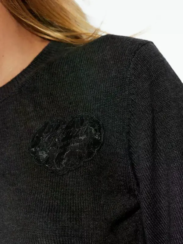 GANNI Crew-neck Wool-blend Sweater