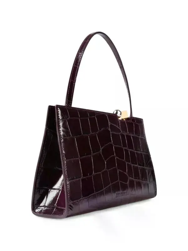 Jacquemus Bordeaux Croc-effect Leather Shoulder Bag
