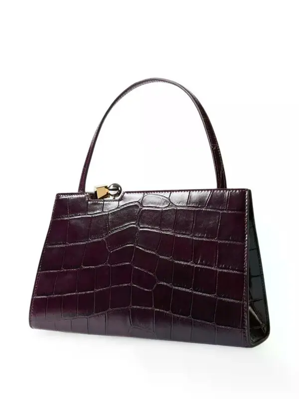 Jacquemus Bordeaux Croc-effect Leather Shoulder Bag