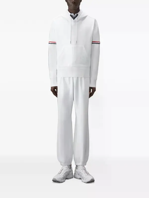 Thom Browne Loopback Jersey Armband Hoodie - White