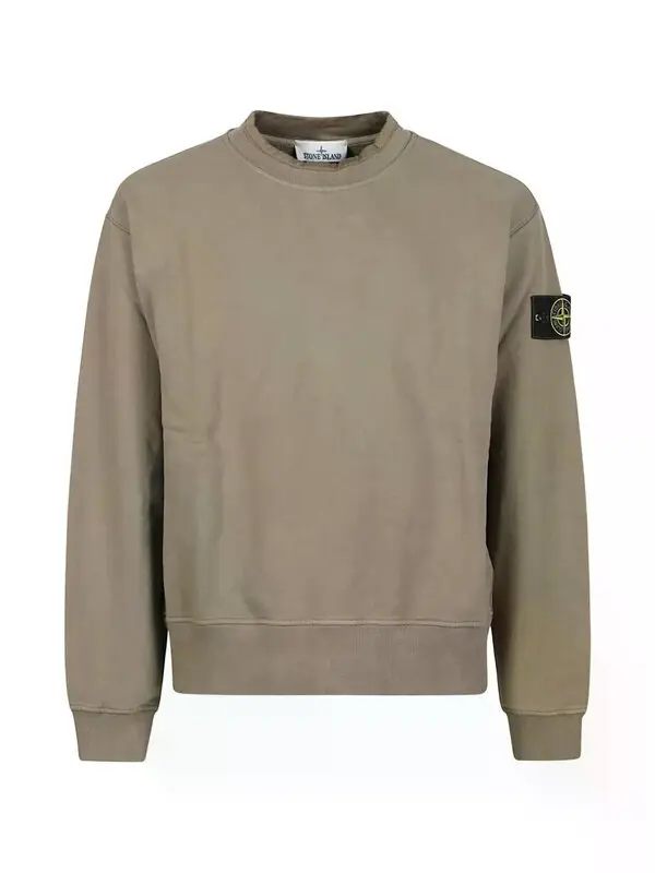 Stone Island 6100022 Brushed Organic-cotton Fleece Sweatshirt - Green