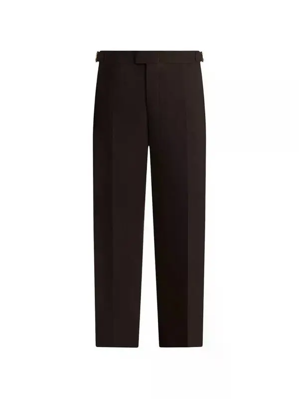 Manière De Voir Slim Fit Tailored Trousers With Silver-toned Buckles - Brown