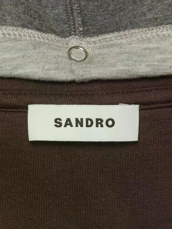 Sandro Cropped Hoodie With Embroidered Logo Detail