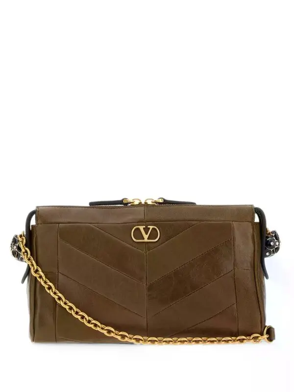 Valentino Garavani Panthea Small Shoulder Bag In Nappa Leather - Brown