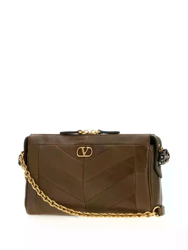 Valentino Garavani Panthea Small Shoulder Bag In Nappa Leather - Brown
