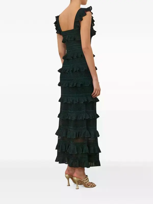 Zimmermann Valiant Ruffled Midi Skirt - Green
