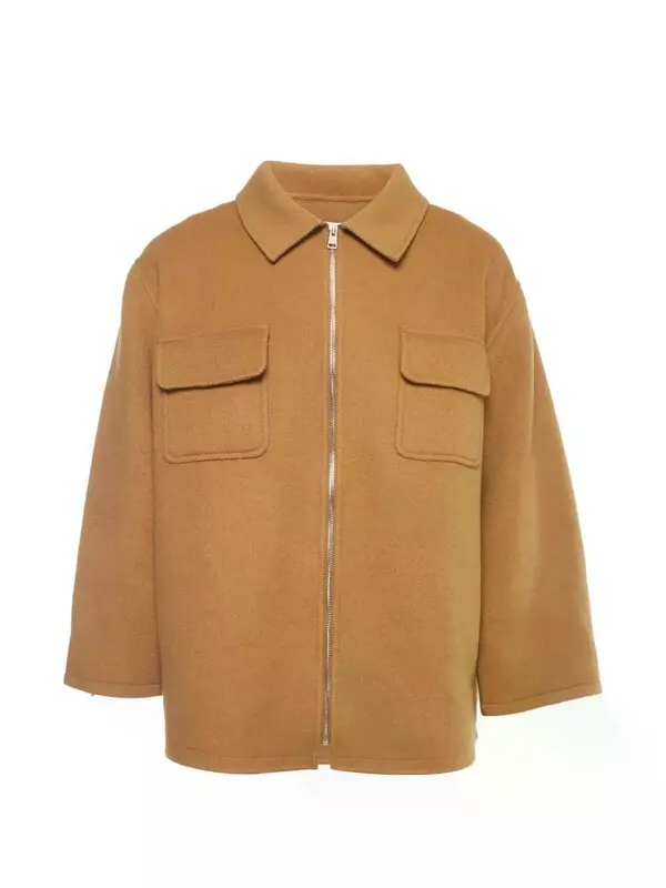 Sandro Zip-up Flap-pocket Jacket - Brown