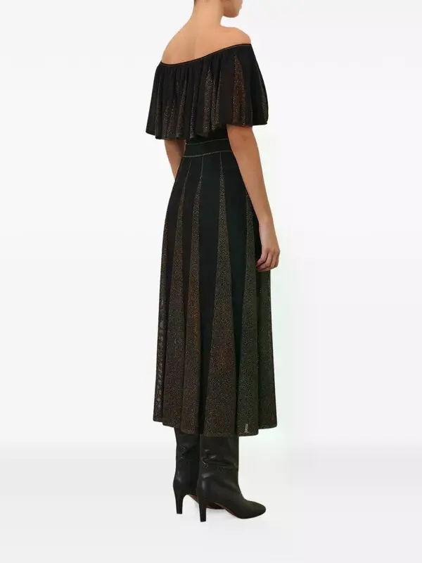 Zimmermann Valiant Ruffled Metallic-knit Top