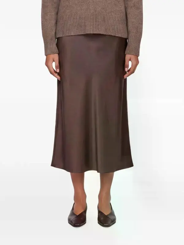 Loulou De Saison Satin Midi Skirt