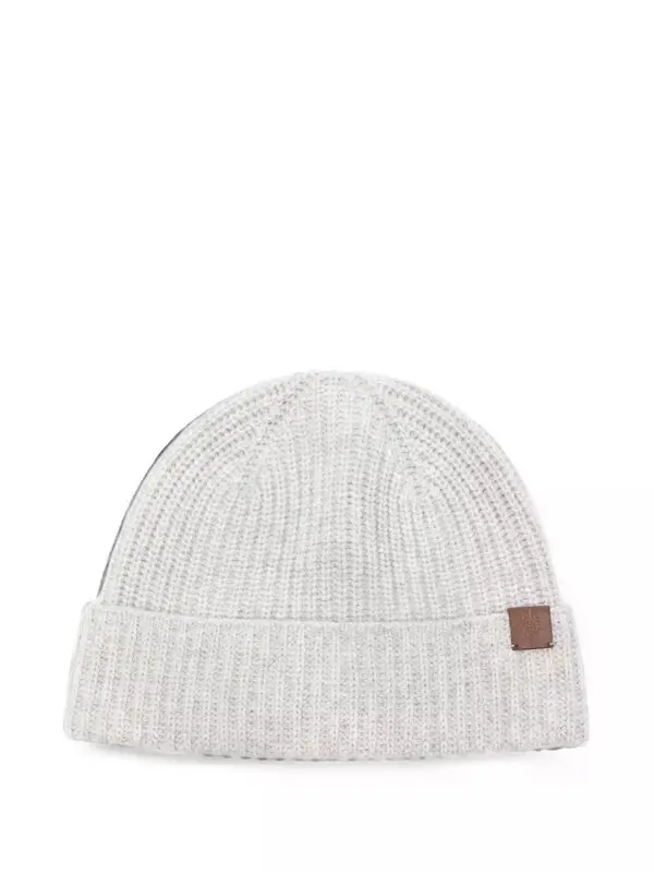 Eleventy Ribbed-knit Beanie Hat - Grey