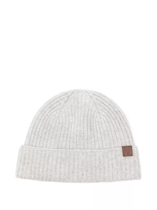 Eleventy Ribbed-knit Beanie Hat - Grey