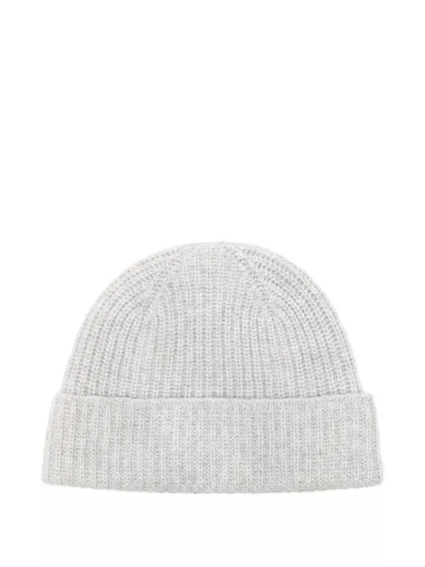 Eleventy Ribbed-knit Beanie Hat - Grey