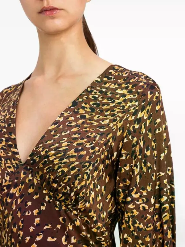 TWINSET Animal-print V-neck Mini Dress