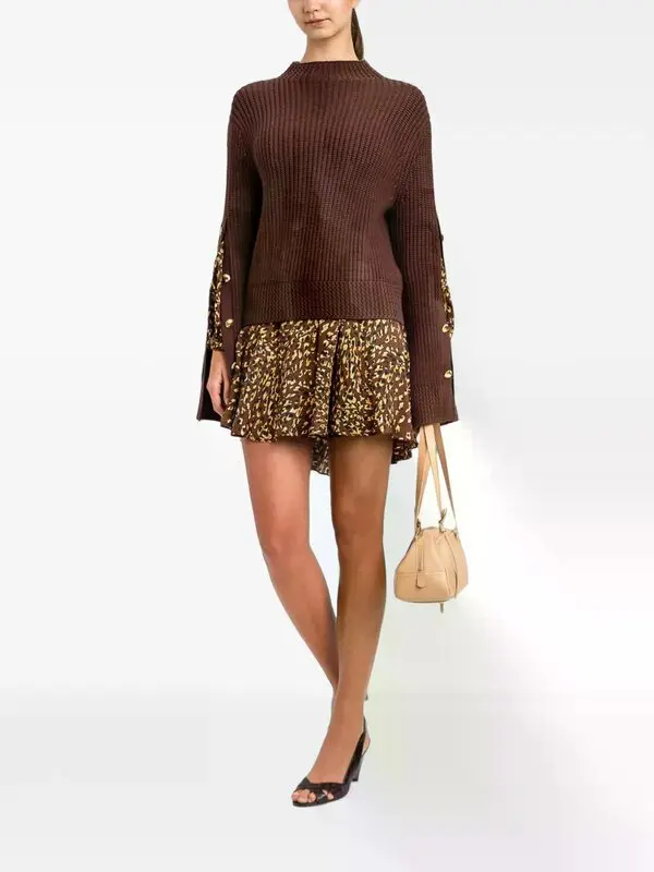 TWINSET Animal-print V-neck Mini Dress - Brown