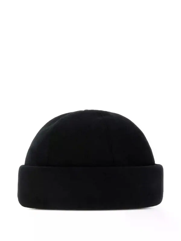 Giorgio Armani Panelled Beanie Hat - Black