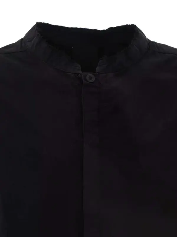 THOM KROM Frayed-edge Band-collar Shirt