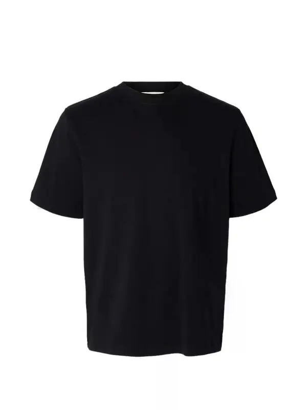 SELECTED Short-sleeve Cotton T-shirt - Black