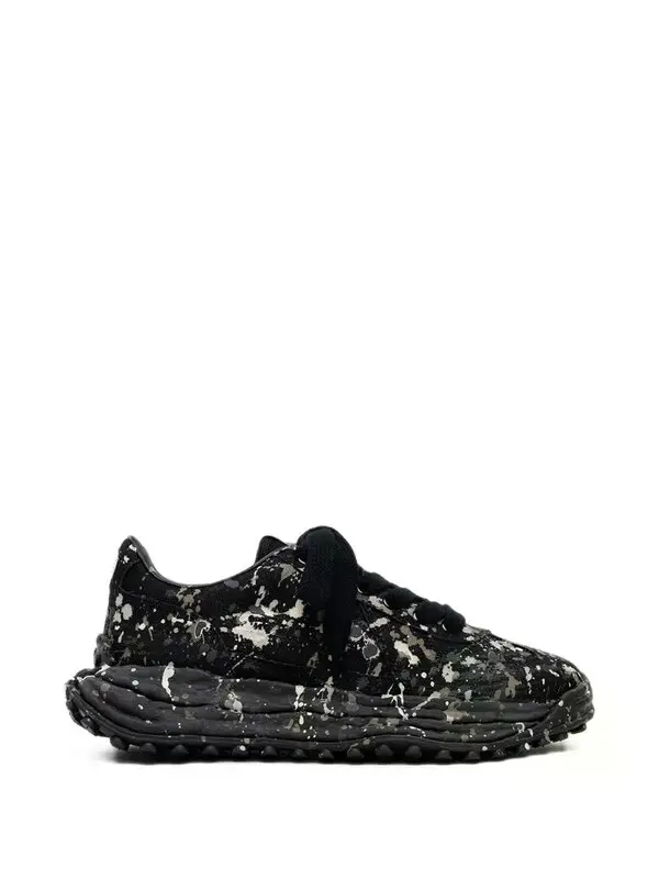 Mihara Yasuhiro Larryog Sole Sputtering Paint-canvas Low-top Sneakers - Black