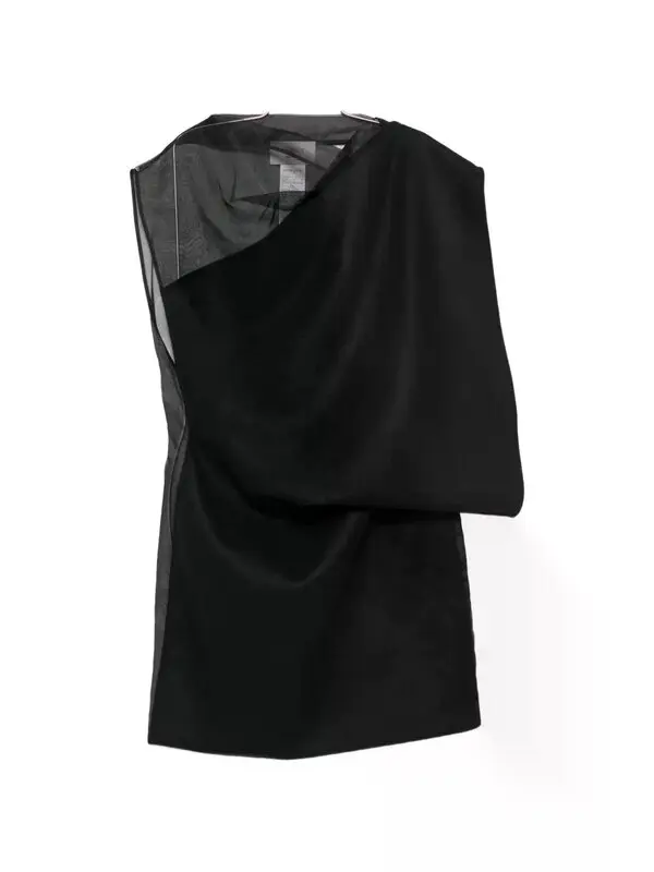 Sportmax Asymmetric Draped Panel Midi Dress - Black