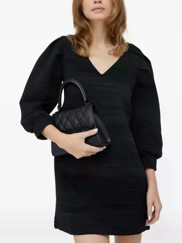 Sisley Ribbed Puff-sleeve Mini Dress