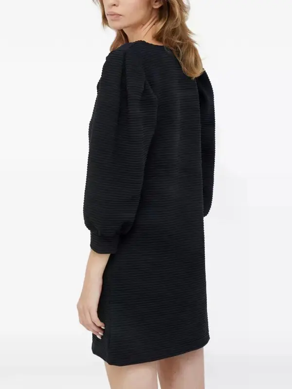 Sisley Ribbed Puff-sleeve Mini Dress
