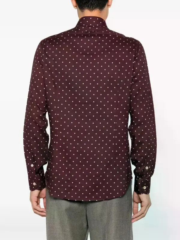 Eleventy Polka-dot Long-sleeve Shirt