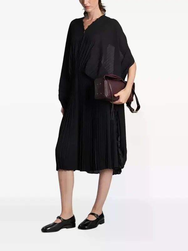 MAISON MARGIELA Pleated Open-back Midi Dress - Black