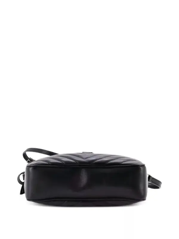 Saint Laurent Lou Camera Bag Matelassé Chevron Leather Small Crossbody Bag - Black