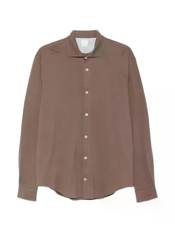 Eleventy Long-sleeve Cotton Shirt - Brown