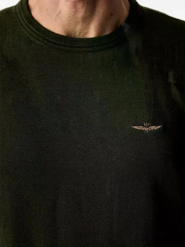 AERONAUTICA MILITARE Logo-embroidered Wool Sweater