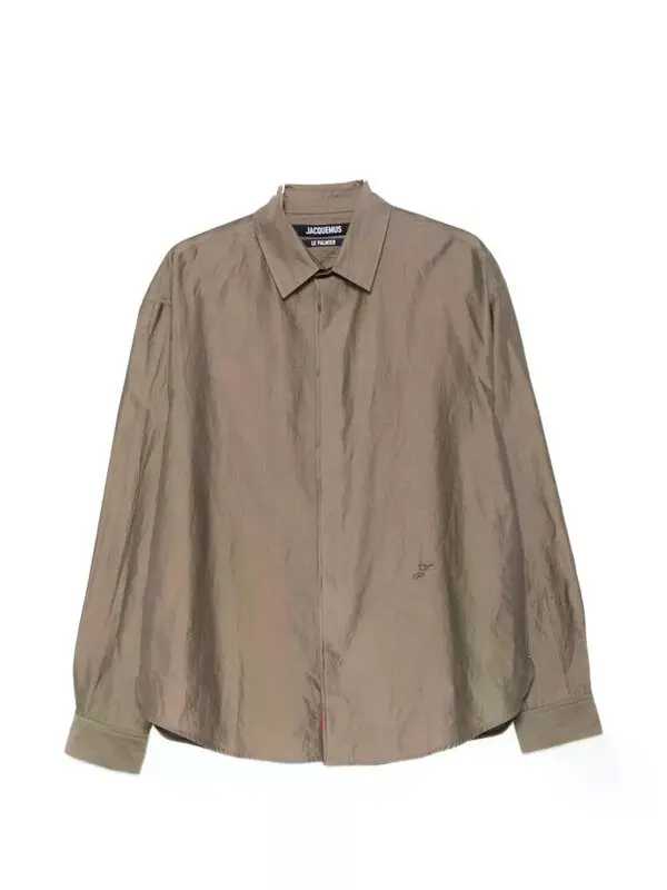 Jacquemus Logo-embroidered Concealed-fastening Shirt - Green