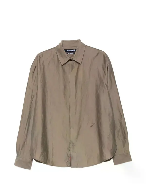 Jacquemus Logo-embroidered Concealed-fastening Shirt - Green