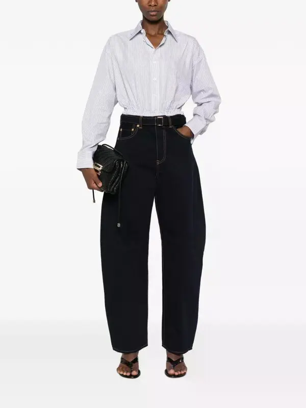 Sacai Belted Contrast-stitch Jeans